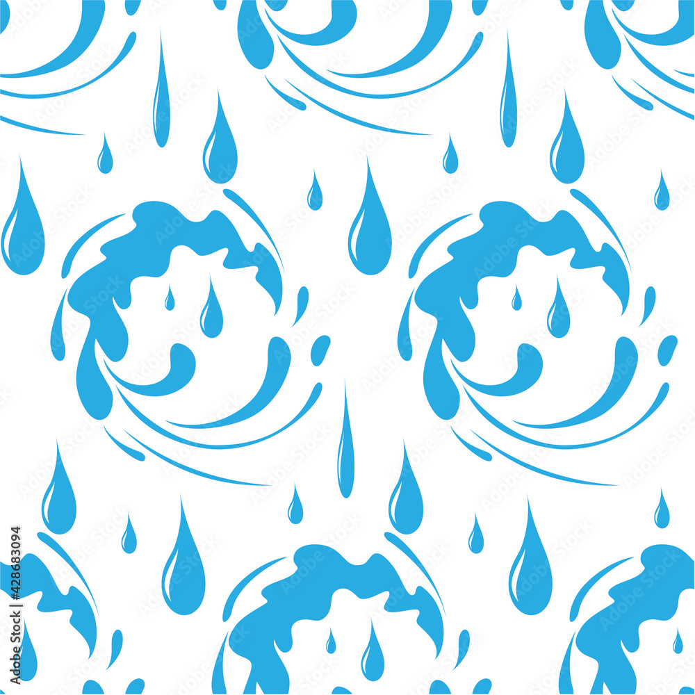 Water. Splash, splash. Seamless pattern. Vector image. Stock Vector ...