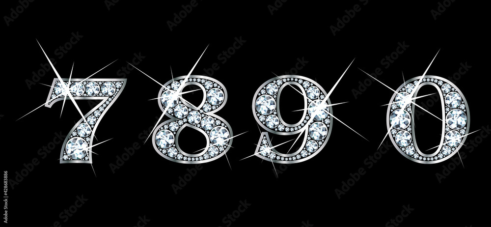 Diamond Bling 7, 8, 9, 10 Stock Vector | Adobe Stock
