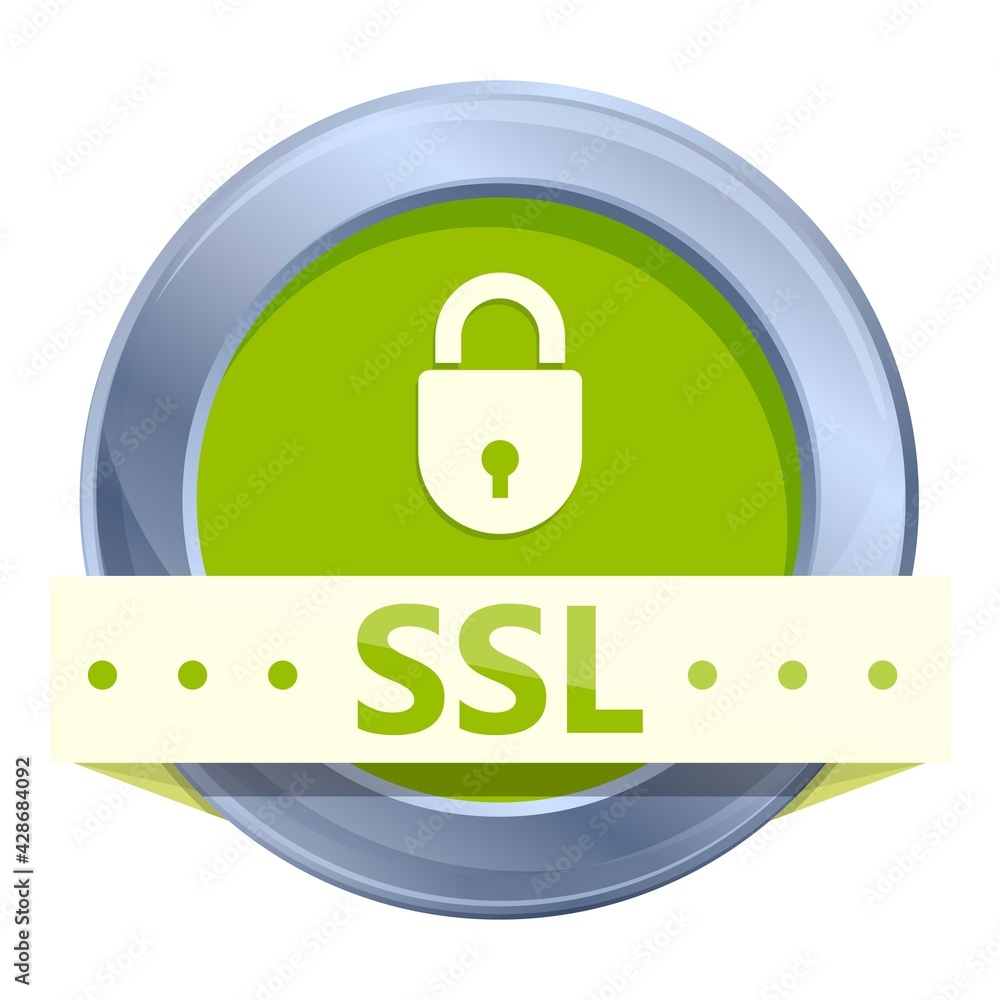 Encryption ssl certificate icon. Cartoon of Encryption ssl certificate ...