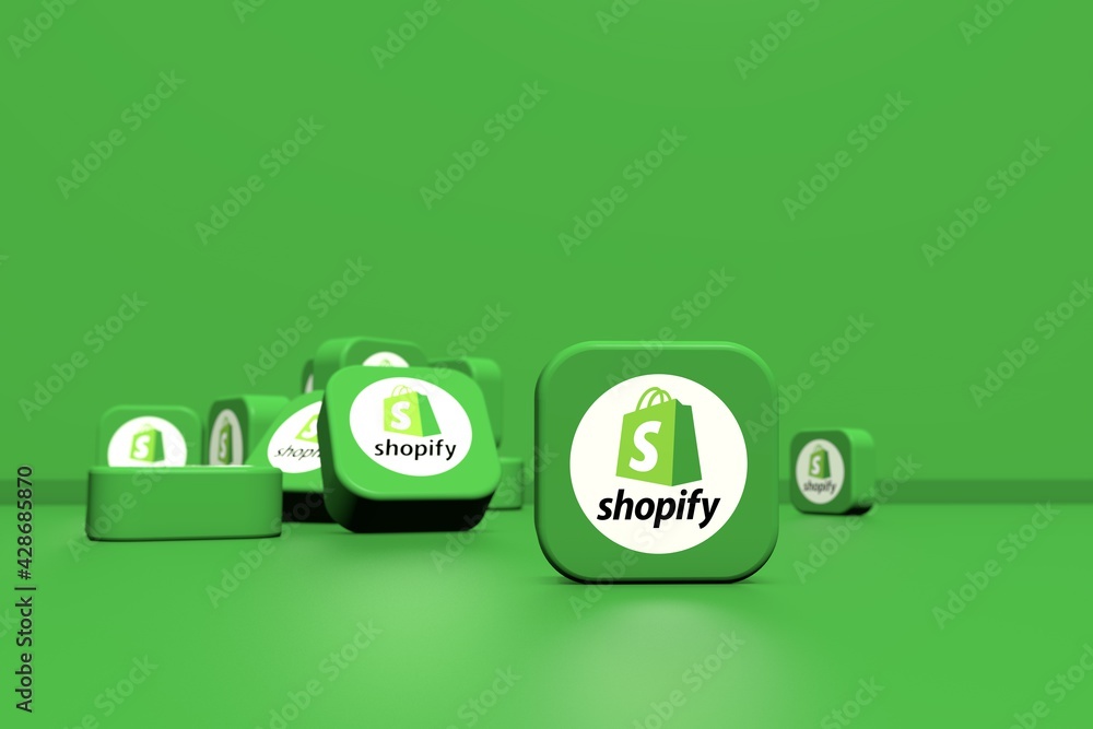 shopify, social network background design Stock Photo | Adobe Stock