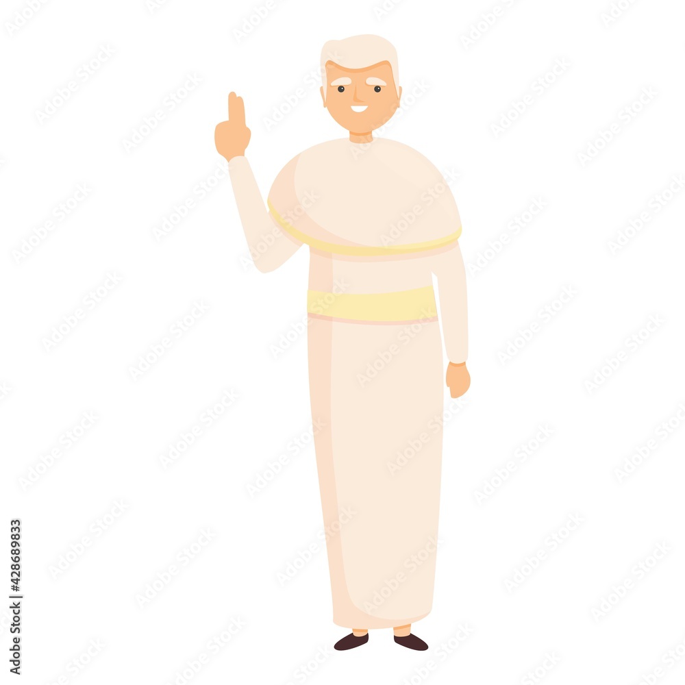 Priest white clothes icon. Cartoon of Priest white clothes vector icon ...