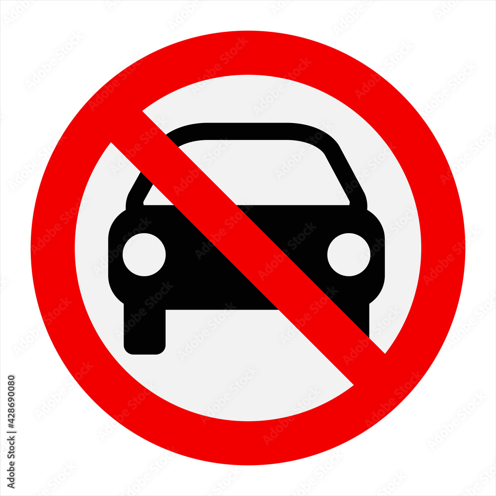 road sign No Motor Vehicles Stock Vector | Adobe Stock