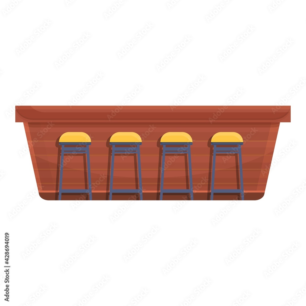 Interior bar counter icon. Cartoon of Interior bar counter vector icon ...