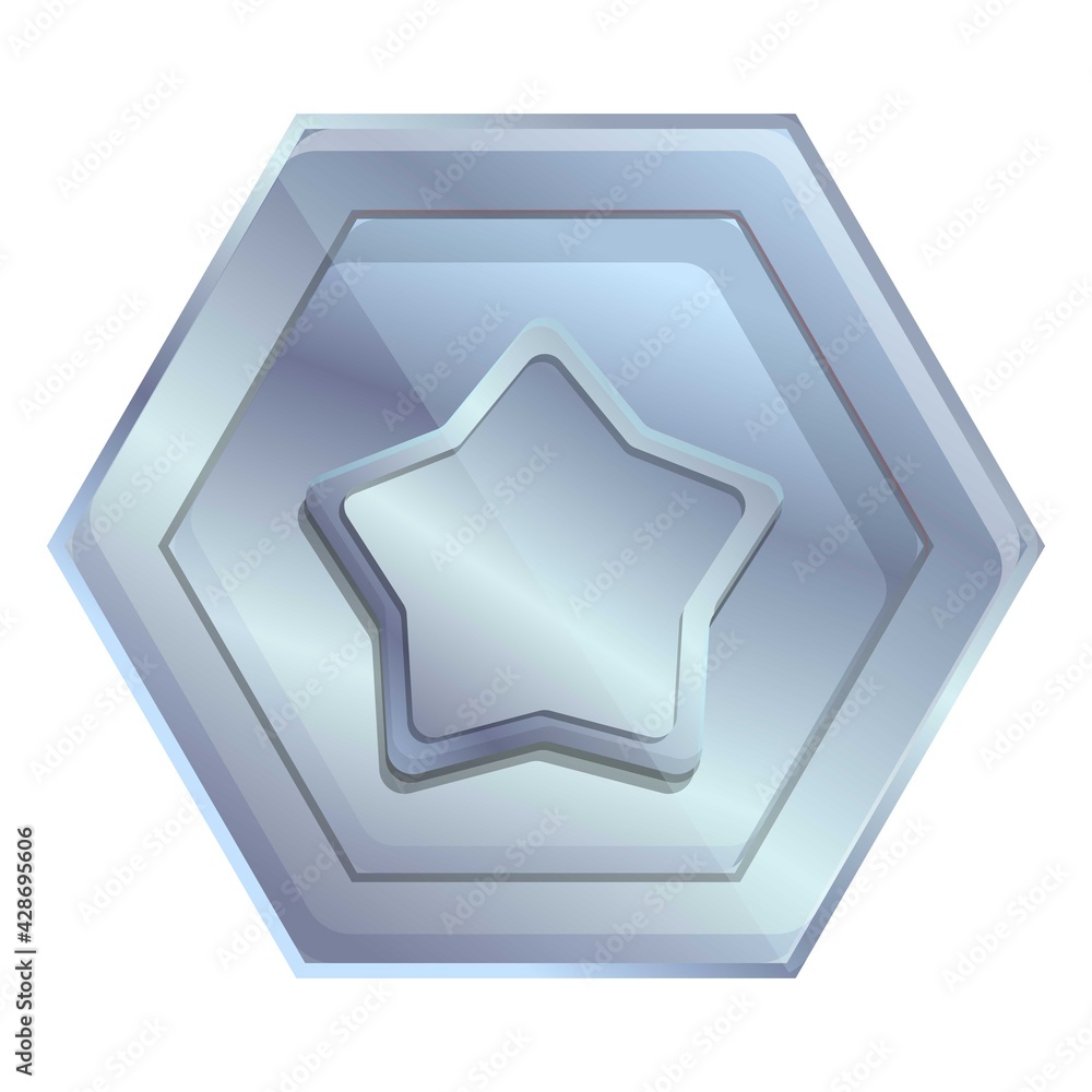 Ranking silver coin icon. Cartoon of Ranking silver coin vector icon ...