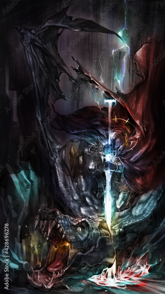 Dragon Slayer Stock Illustration | Adobe Stock