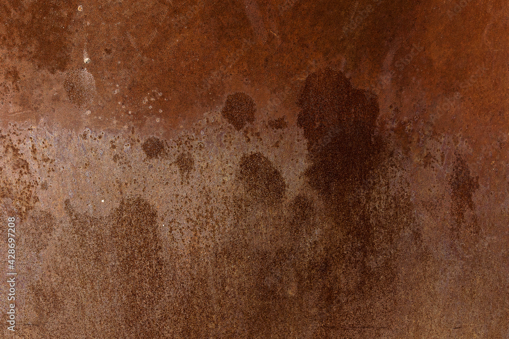 Smooth, slightly rough weathered and rusted orange-red colors surface ...