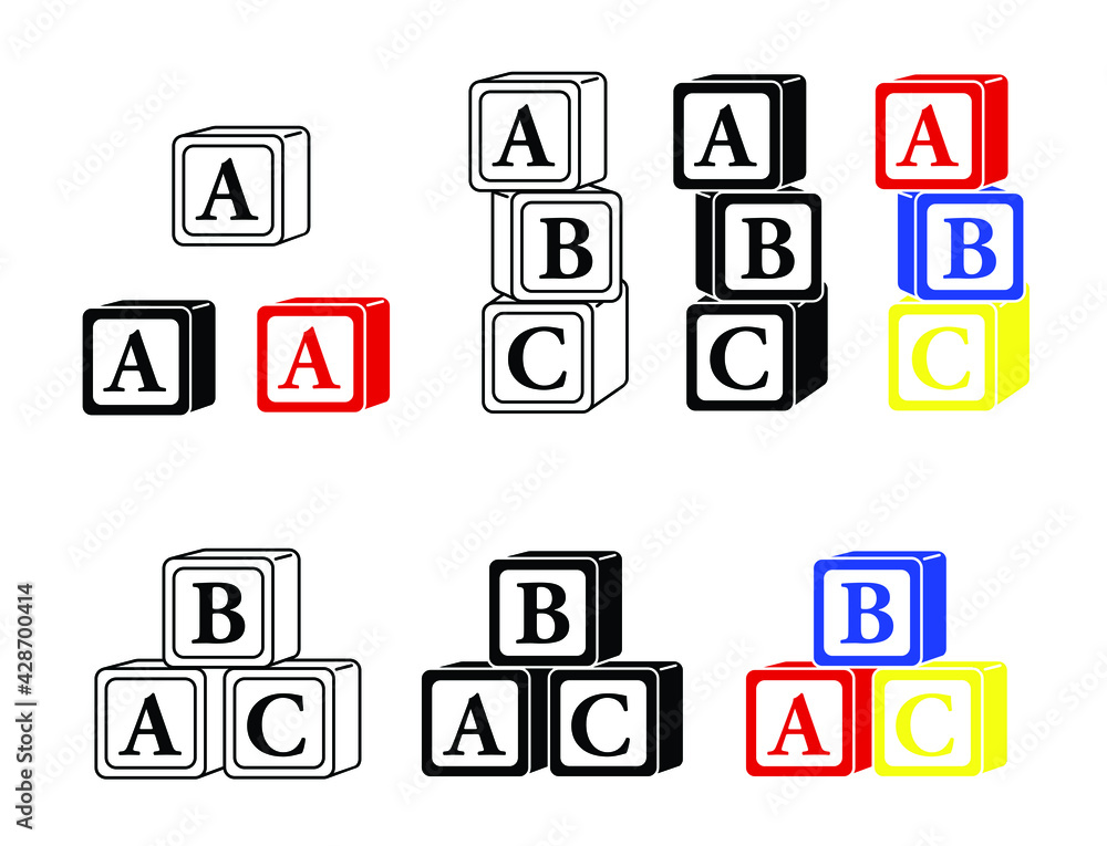 ABC Stacking Wood Blocks - Vector Clipart Set Stock Vector | Adobe Stock ABC Stacking Wood Blocks - Vector Clipart Set Stock Vector | Adobe Stock
