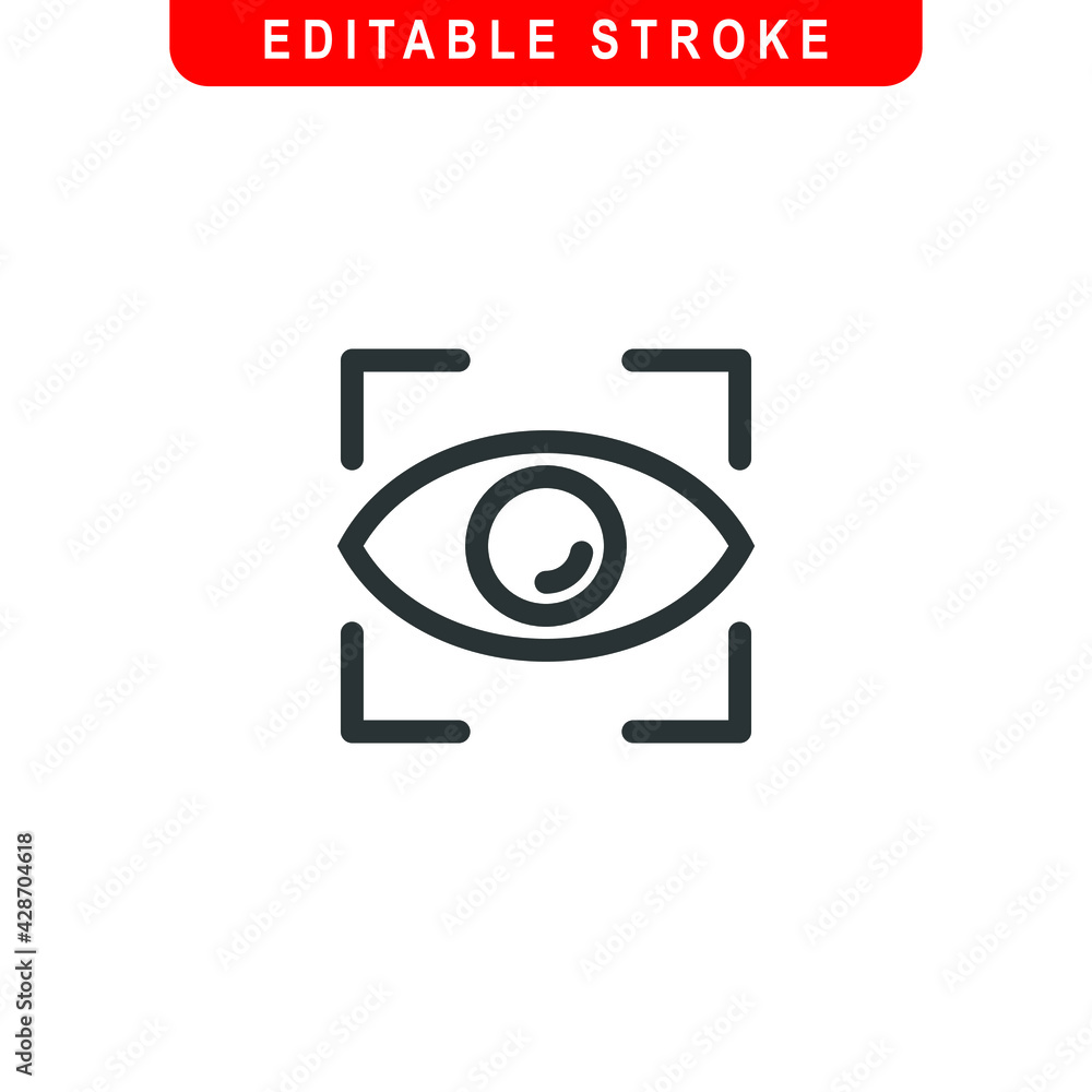 Eye Scan Outline Icon. Eye Scan Line Art Logo. Vector Illustration ...