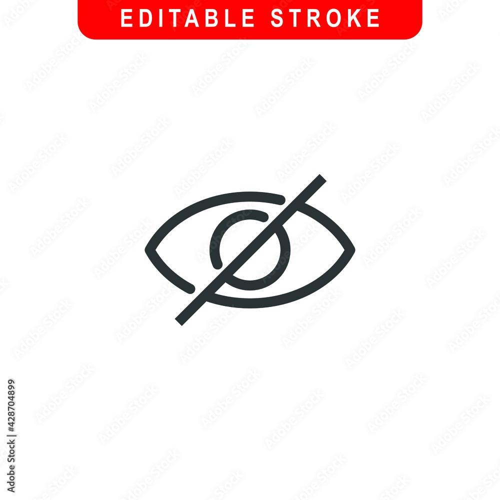 Hide Outline Icon. Invisible Line Art Logo. Vector Illustration ...
