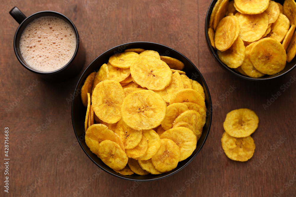 banana chips, popular Kerala snack deep fried in coconut oil ...