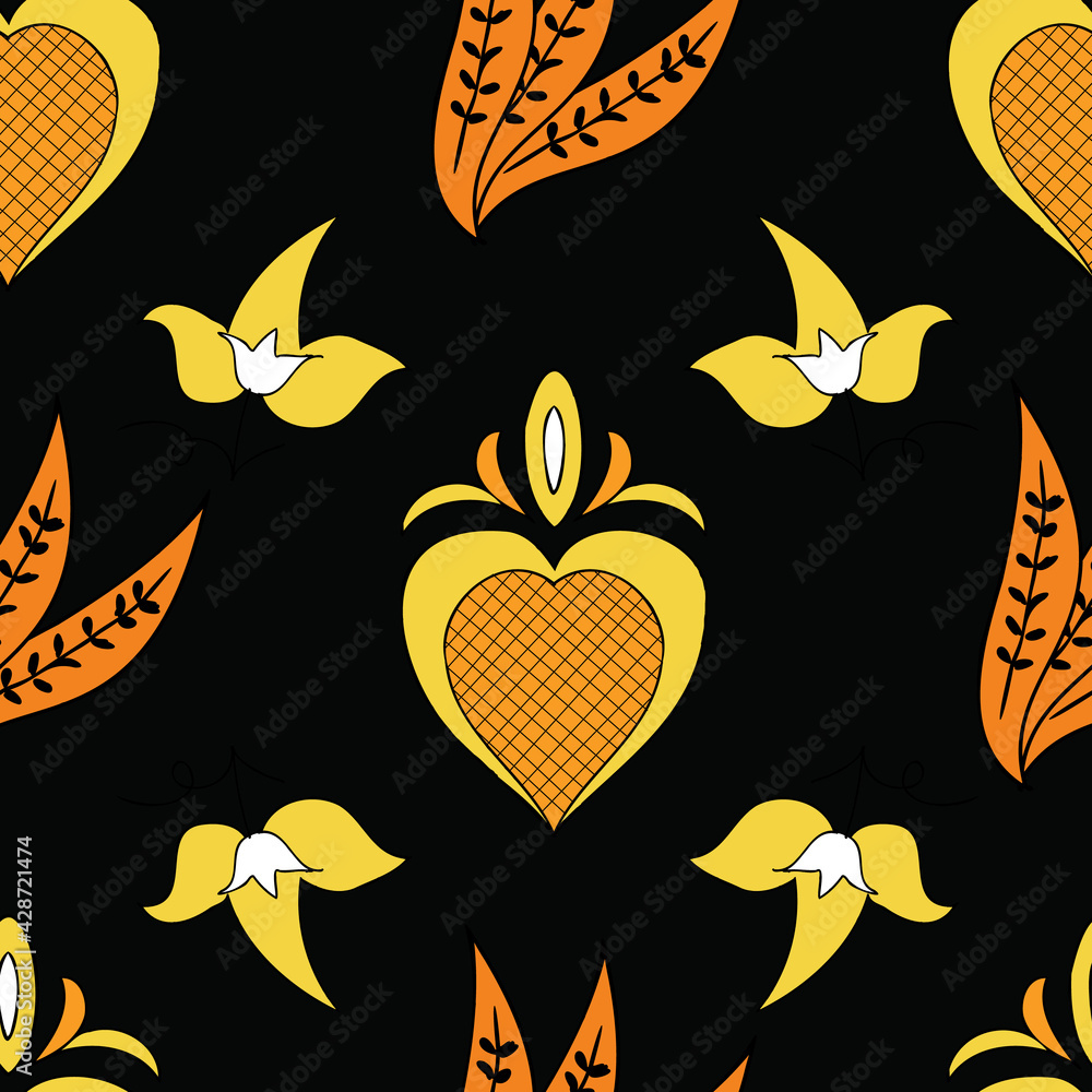 Vector black background Brittany celtic, Breton trational folklore ...