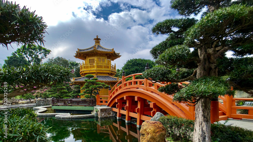 Chinese Asian Buddhism temple with buddha and buddhist statues, shrines ...