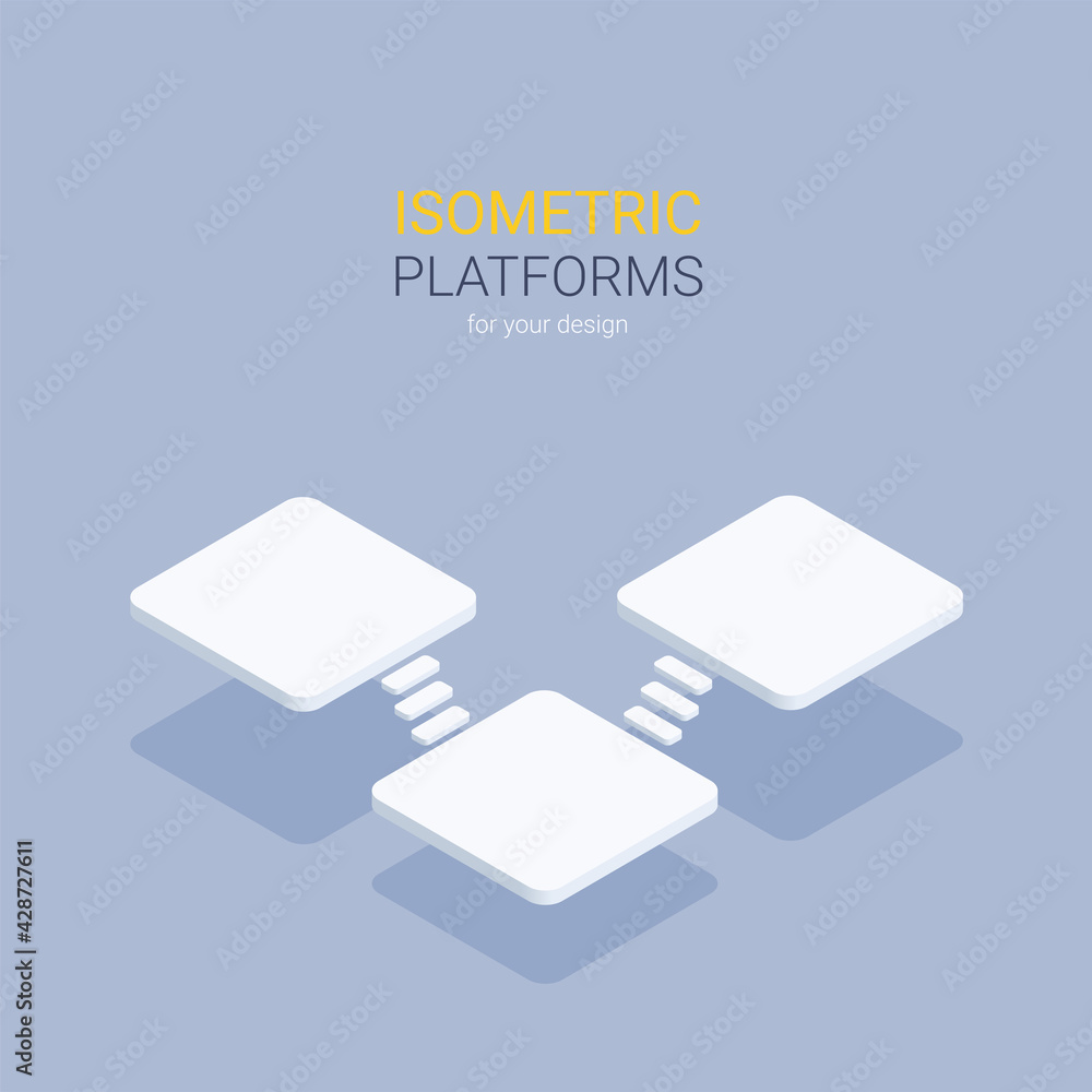 isometric vector illustration on gray background, isometric platforms ...