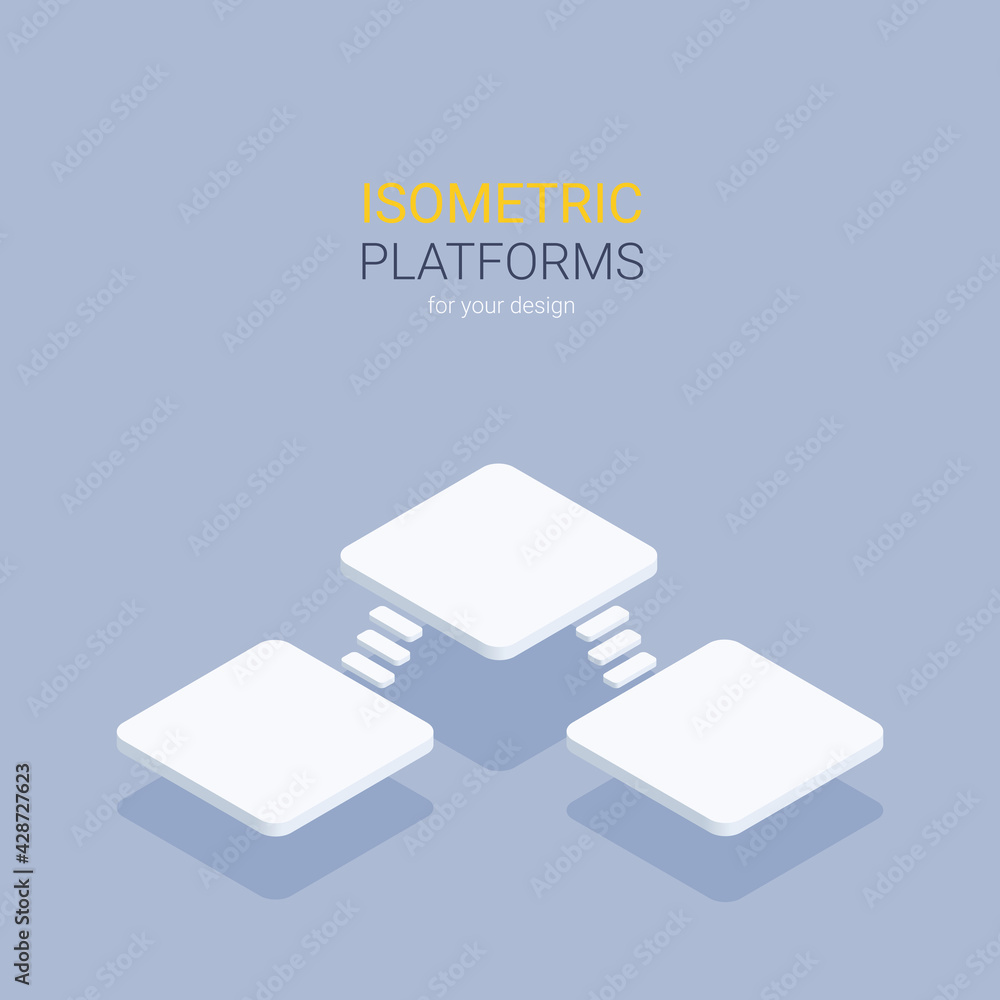 isometric vector illustration on gray background, isometric platforms ...