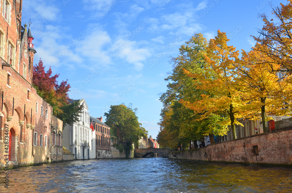 Autumn in Bruges, Belgium. Bruges, the capital of West Flanders in ...