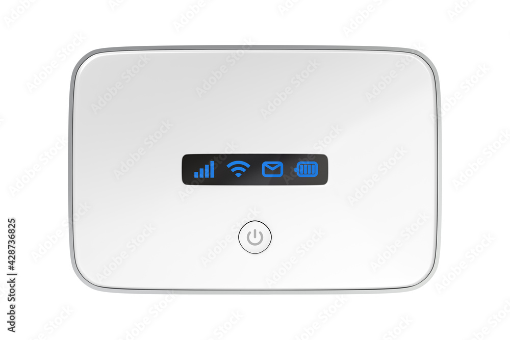 5G Wi-Fi mobile router isolated on white background, front view Stock ...