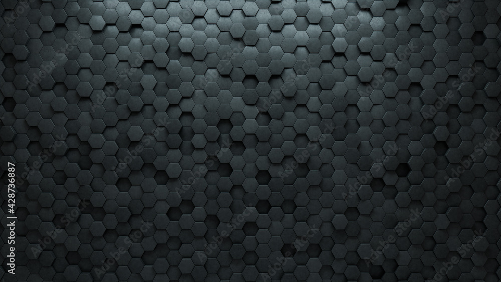Futuristic, Hexagonal Wall background with tiles. 3D, tile Wallpaper ...
