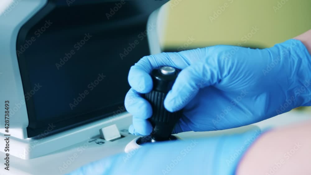 Joystick of a medical device managed by a doctor Stock Video | Adobe Stock