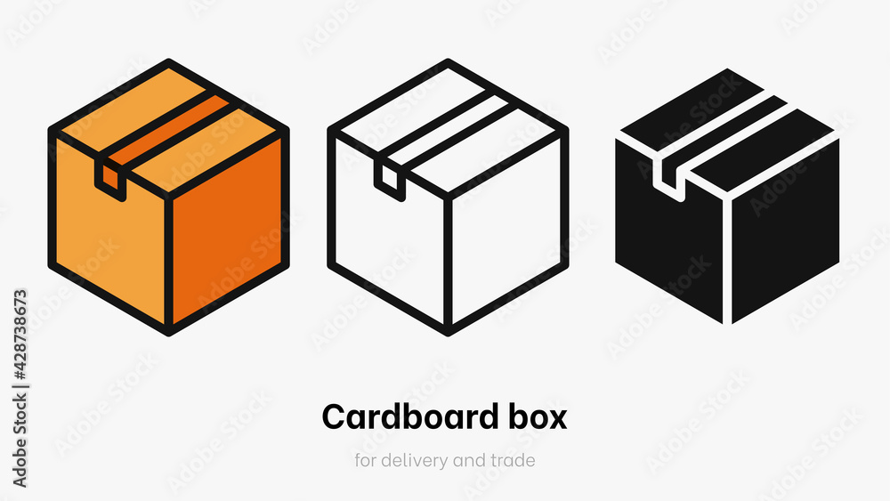 Box vector set. Flat box vector illustration set for delivery ...