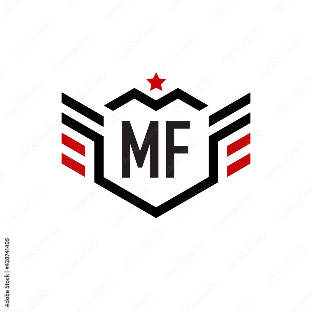 Initial Letter MF Star Wing Hexagonal Creative Logo Design Template ...