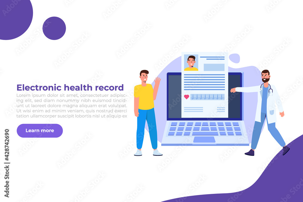 Electronic health record concept. Online healthy electronic check list ...