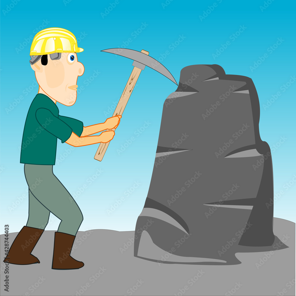 Cartoon men geologist on white background is insulated Stock Vector ...
