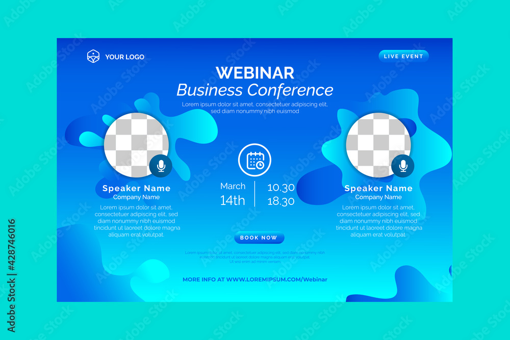 Invitation web banner to the online conference. Business webinar ...