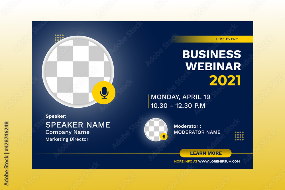 Invitation web banner to the online conference. Business webinar ...