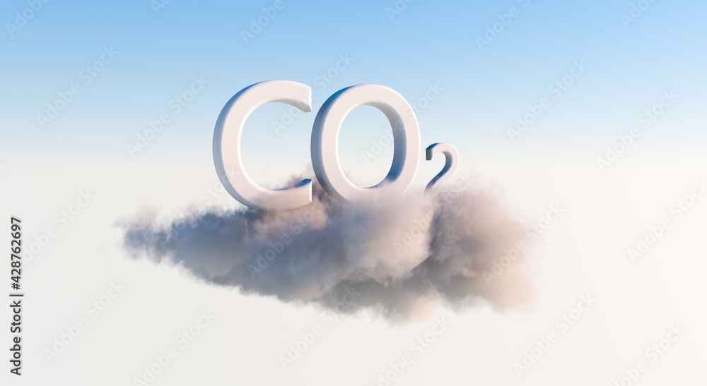 Co2 Text in den Wolken Stock Illustration | Adobe Stock