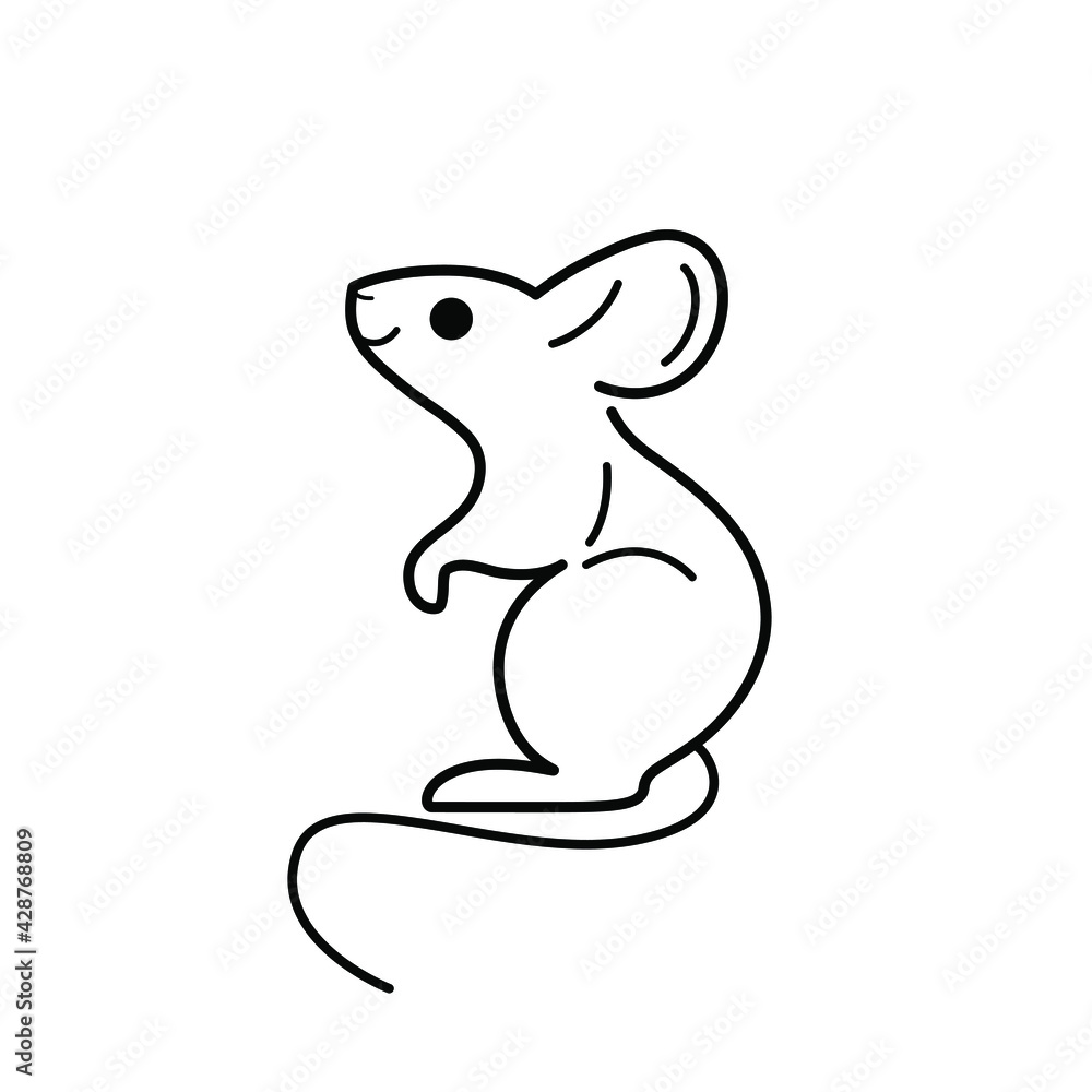 Cartoon mouse - cute character for children. Vector illustration in ...