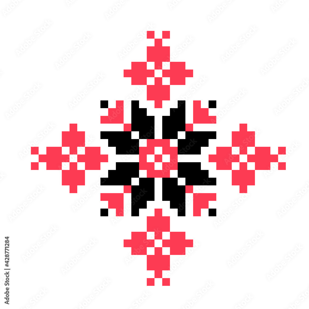 Element of traditional national Slavic embroidery, isolate on a white ...