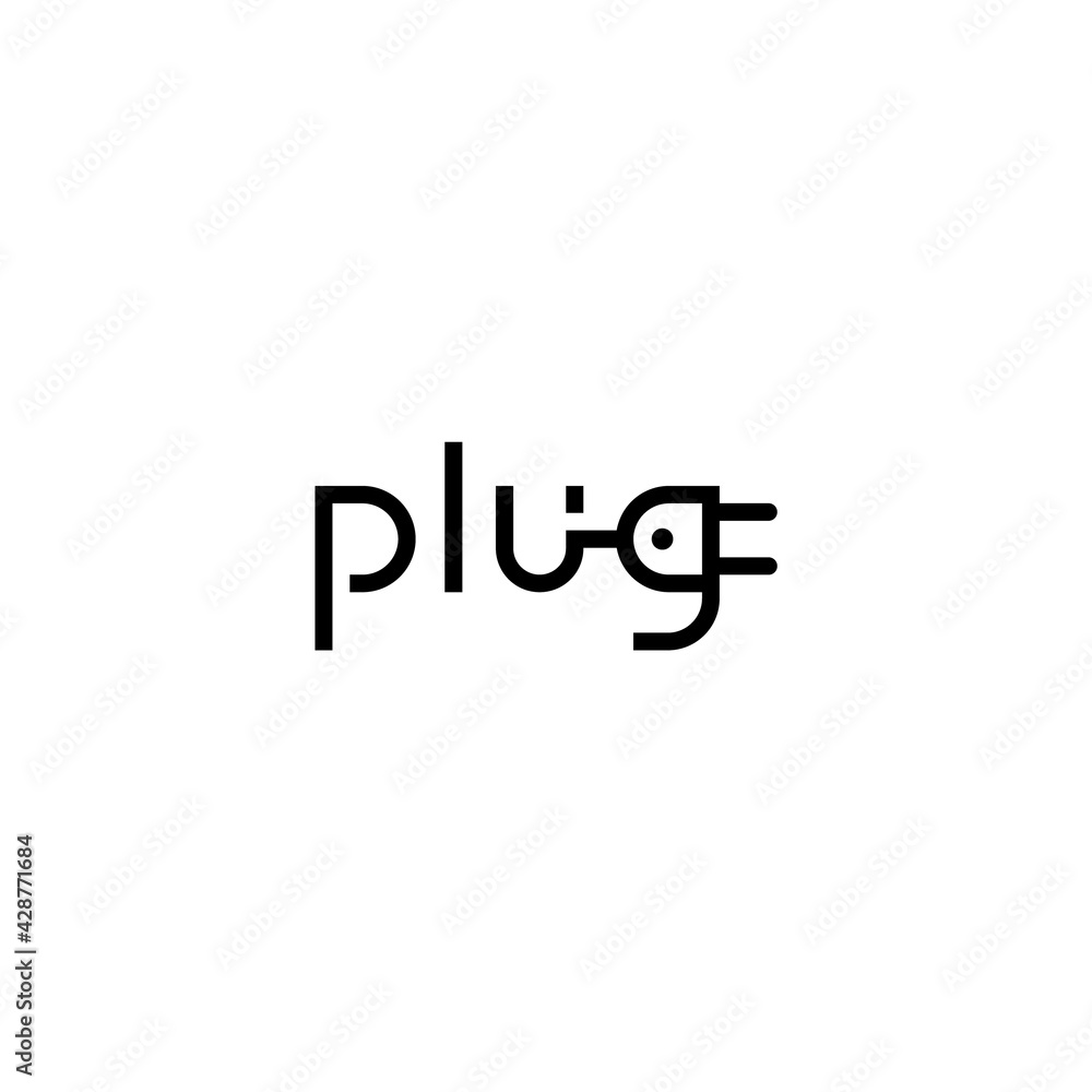 Plug lettering, creative logo design. Stock Vector | Adobe Stock