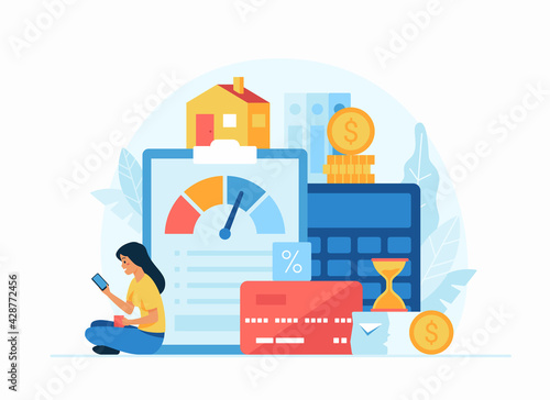 Self discipline and motivation concept. FLat vector illustration ...