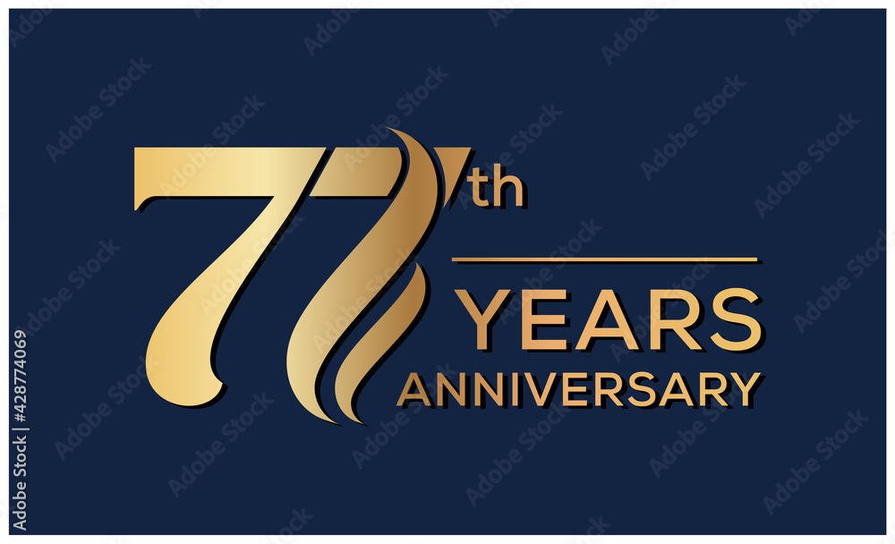 77 Years Anniversary Celebration. Anniversary logo and elegance golden ...
