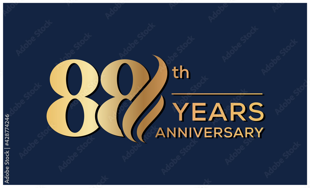 88 Years Anniversary Celebration. Anniversary logo and elegance golden ...