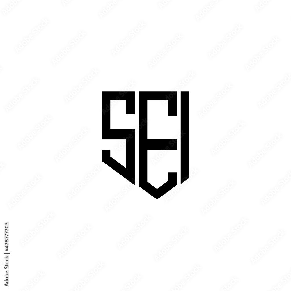 SEI letter logo design with white background in illustrator, cube logo ...