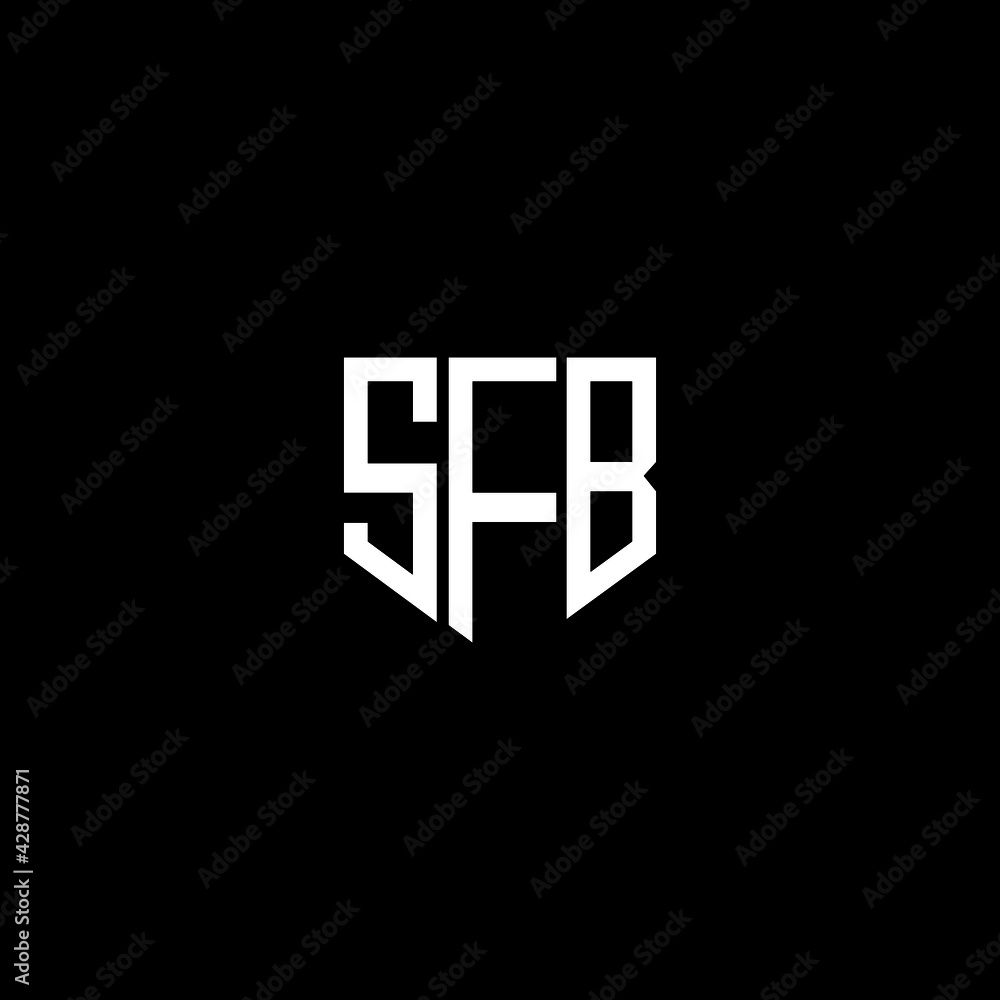 SFB letter logo design with black background in illustrator, cube logo ...