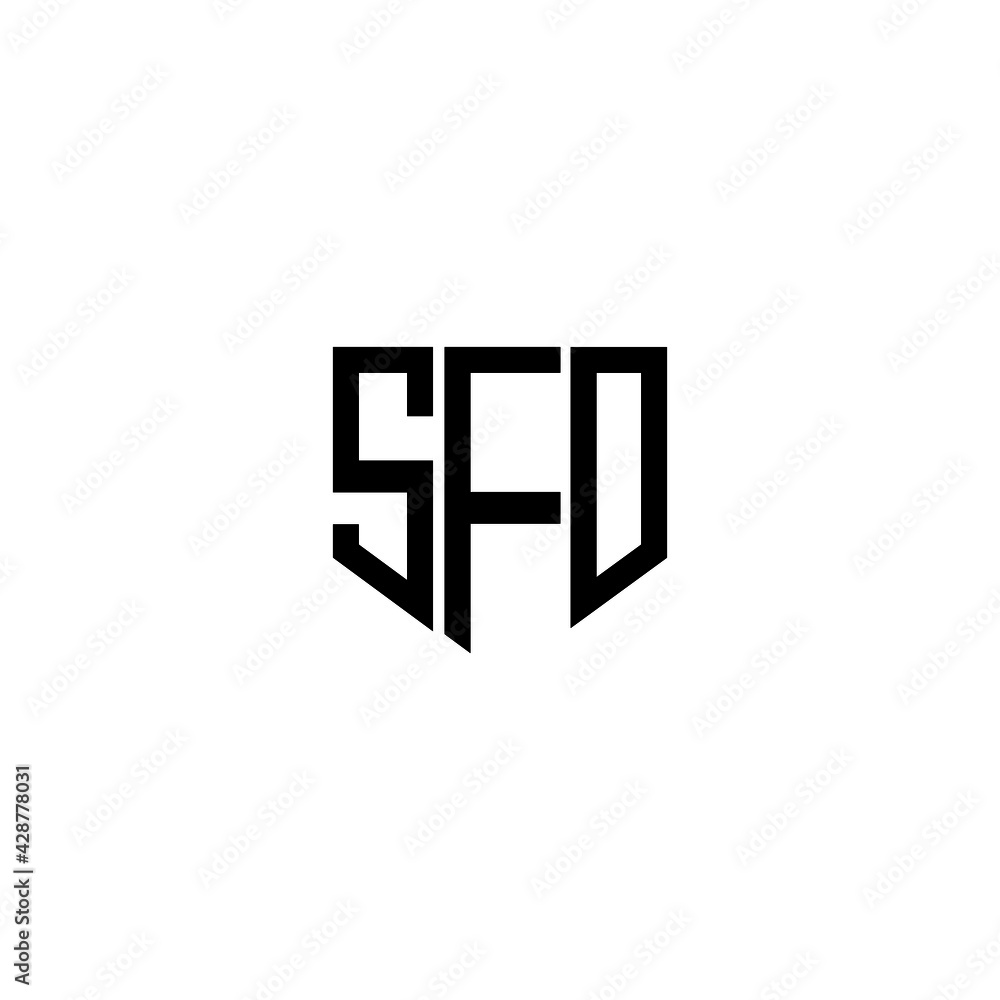 SFD letter logo design with white background in illustrator, cube logo ...