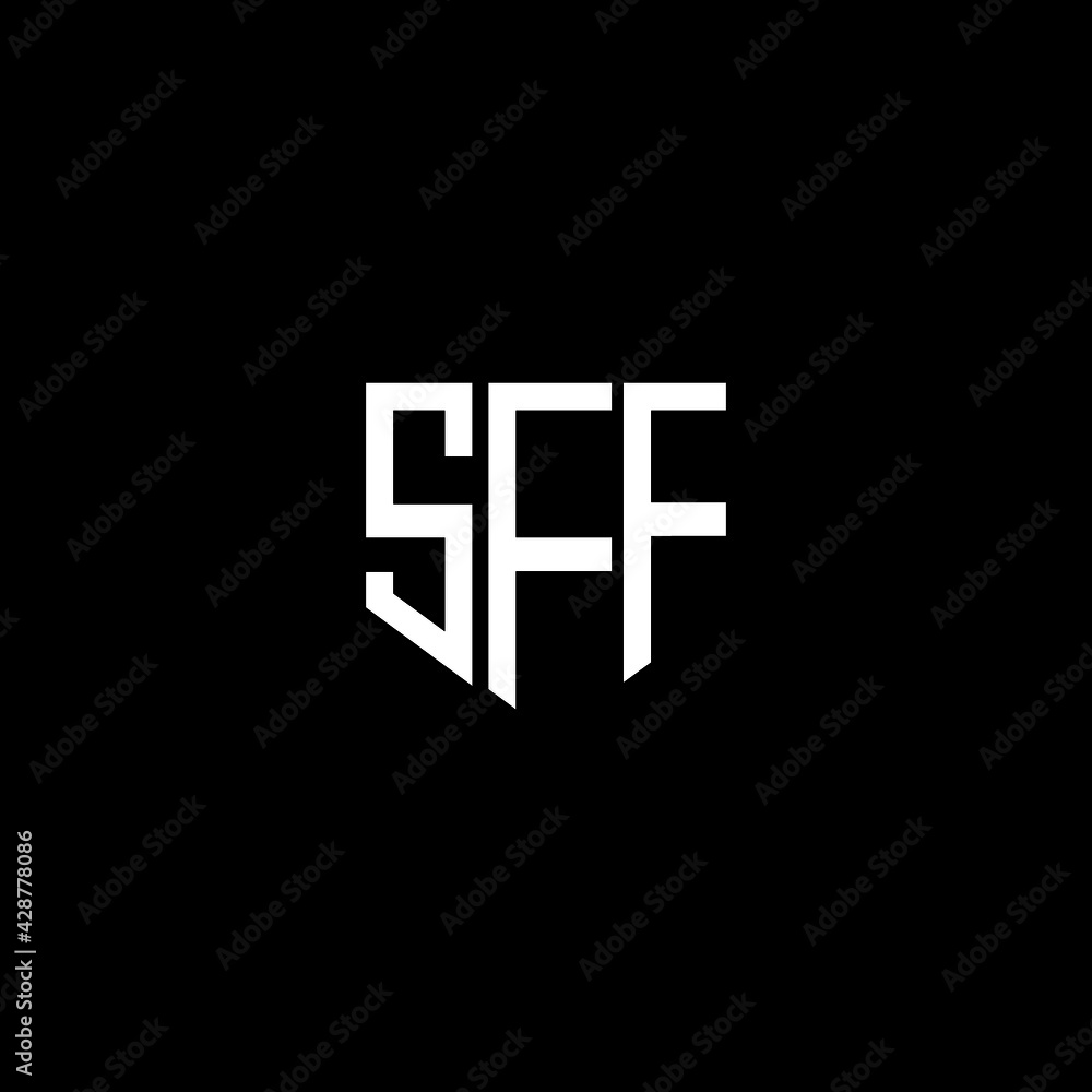 SFF letter logo design with black background in illustrator, cube logo ...