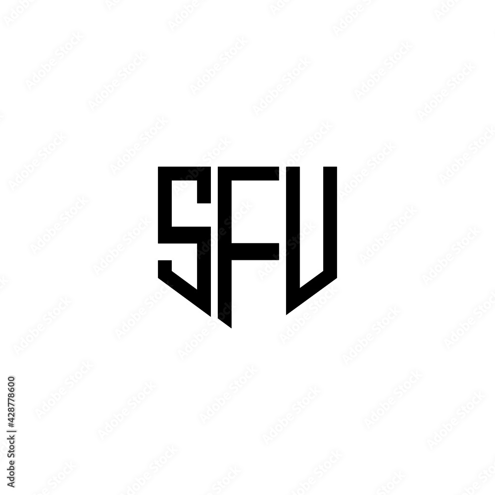 SFU letter logo design with white background in illustrator, cube logo ...