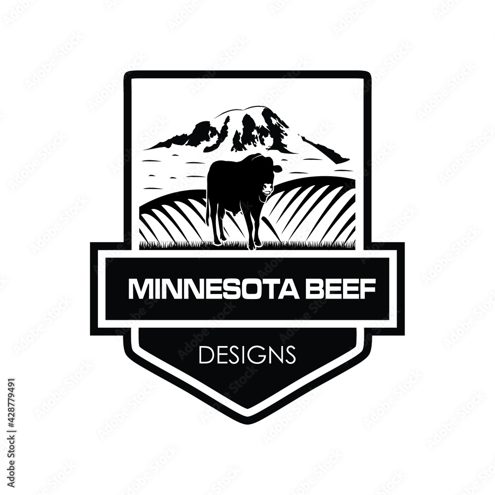 vector logo of a cattle farm for the sale of meat Stock Vector | Adobe ...
