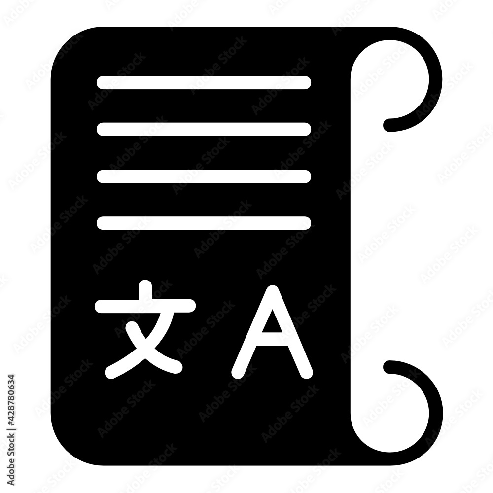 Document Translator Concept, notary public Vector line Icon Design ...