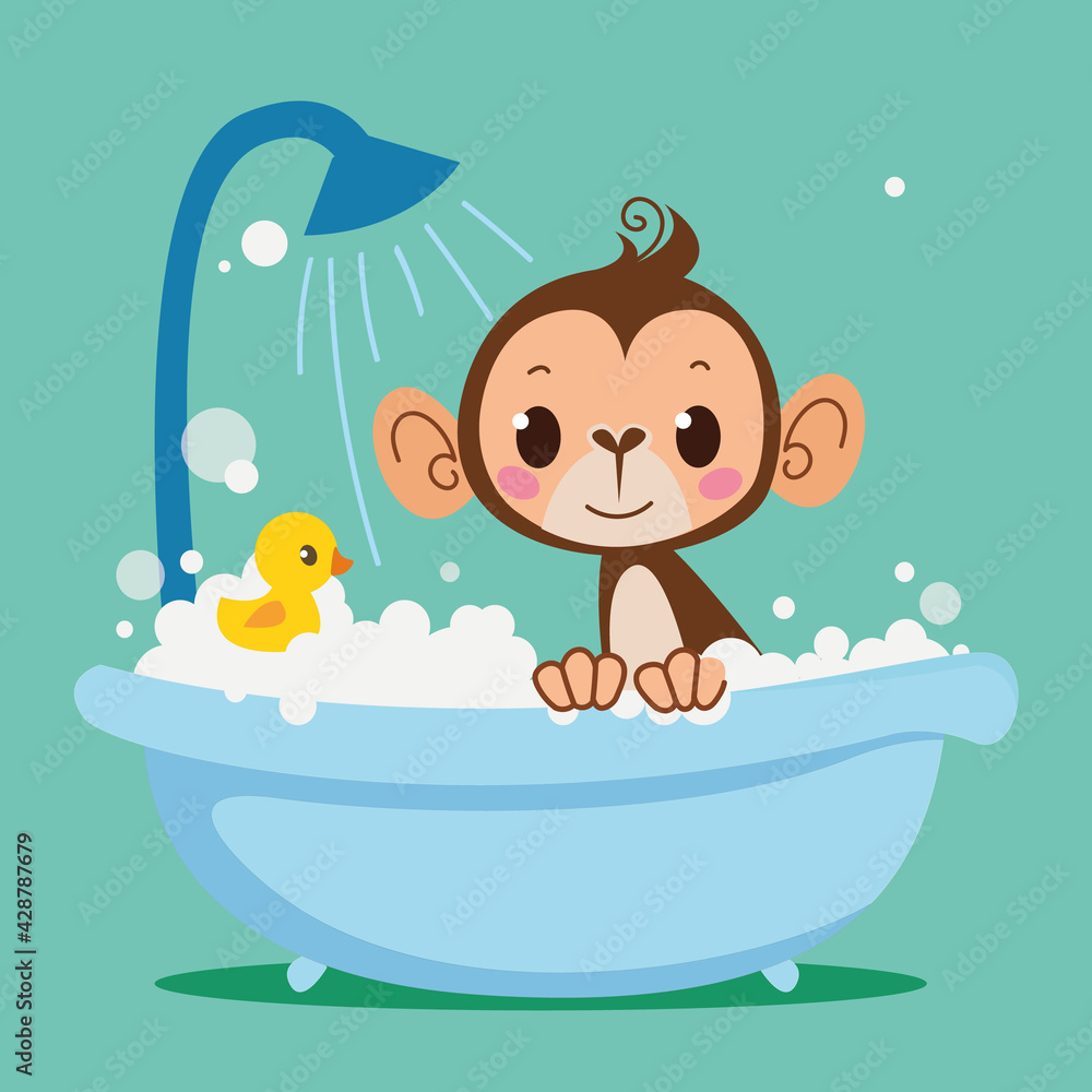 Cartoon Baby Bath