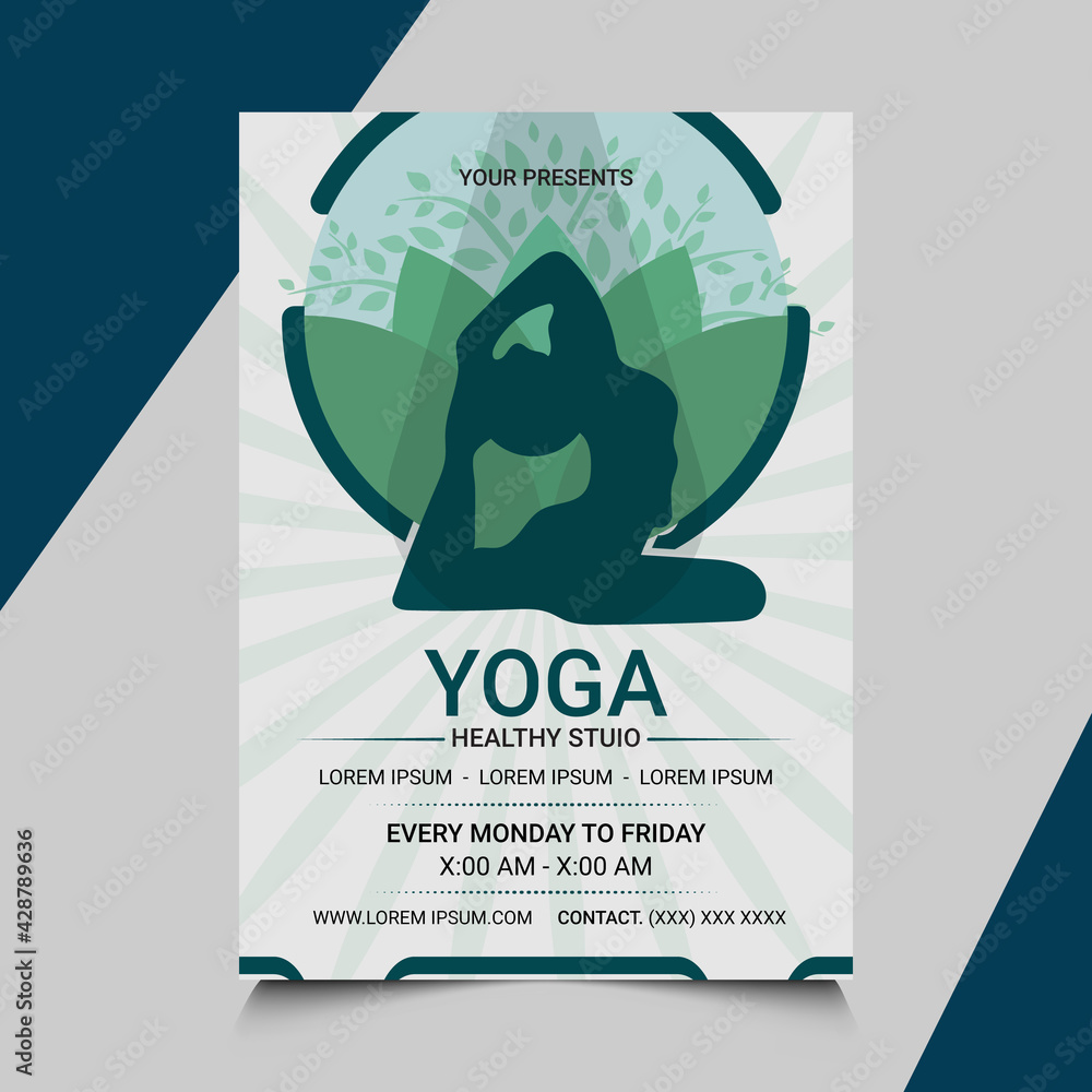 yoga flyer template design, morning yoga flyer template design in eps ...