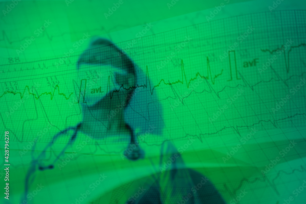 3D illustration or 3D representation. Blurred image of an exhausted ...