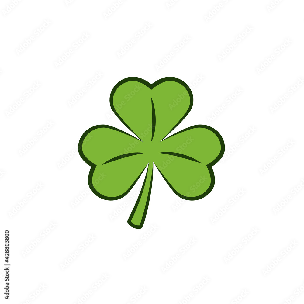 3 leaf clover icon. Clipart image isolated on white background Stock ...