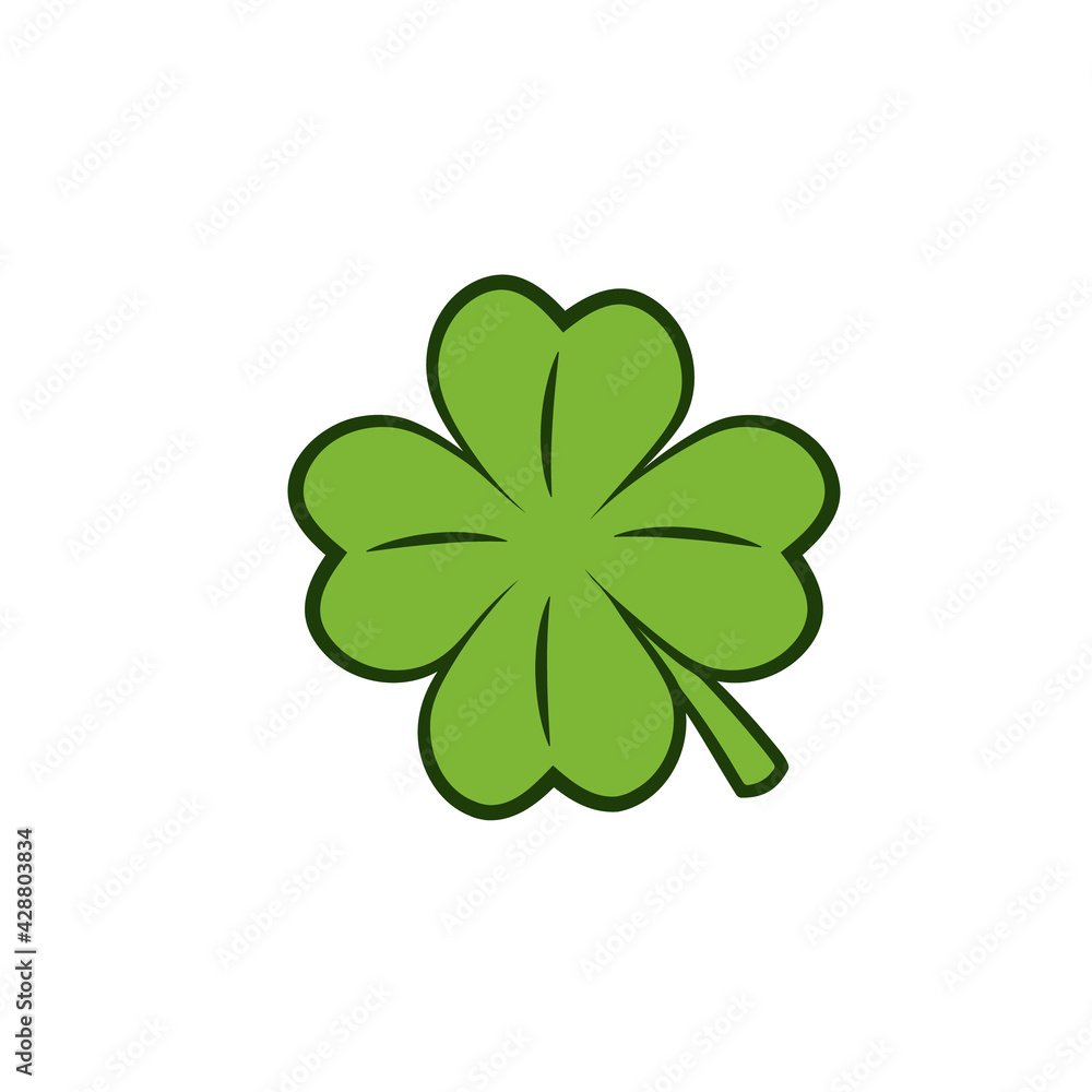4 leaf clover icon. Clipart image isolated on white background Stock ...