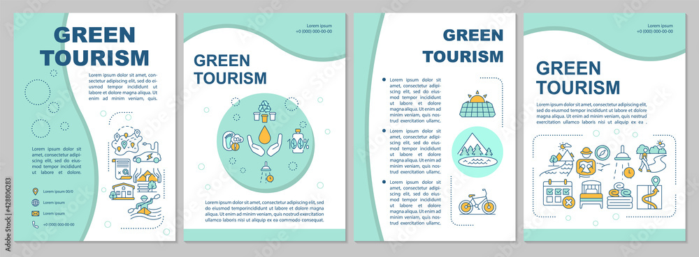 Green tourism brochure template. Discovering natural habitats. Flyer ...