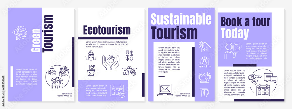 Green tourism brochure template. Ecotourism journeys. Flyer, booklet ...