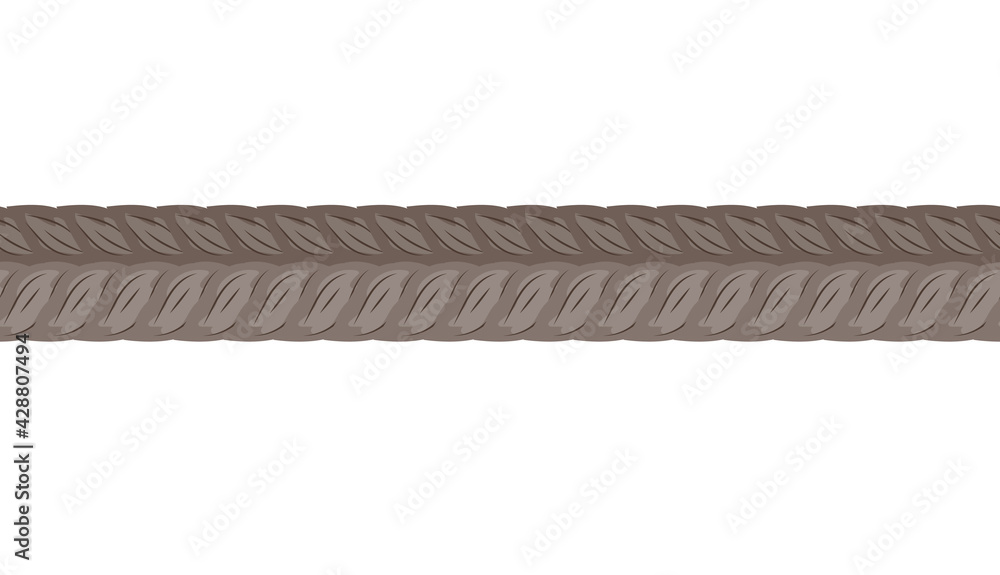 Seamless french braid design or brush, cartoon vector illustration ...